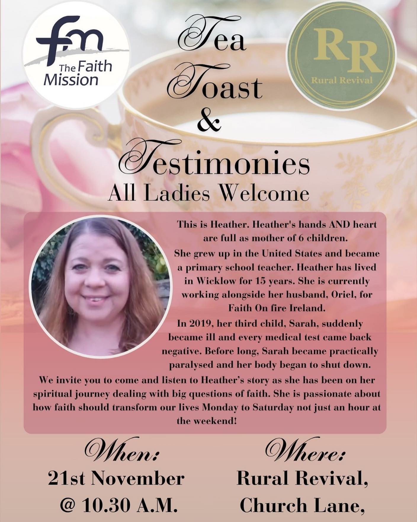 Tea, Toast, Testimonies - Faith Mission